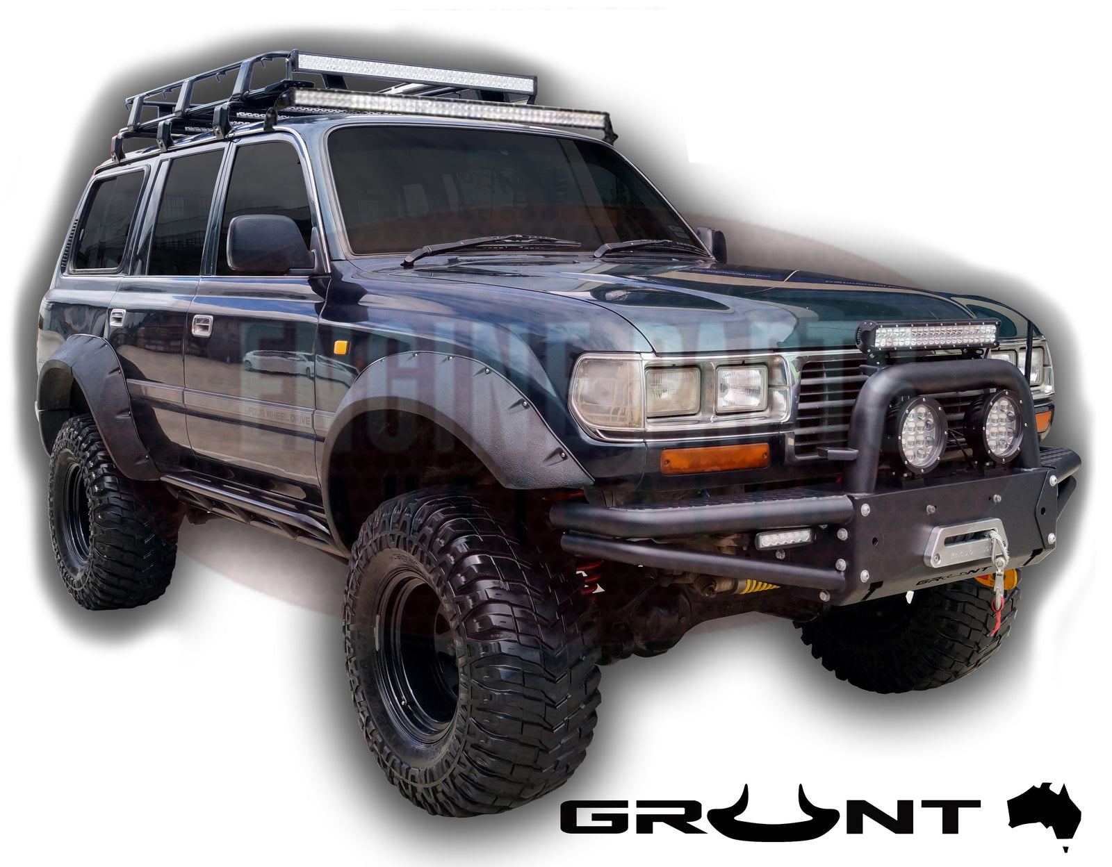Grunt 4x4 Bull Bar Winch Compatible Bar for Toyota Landcruiser 80 Seri