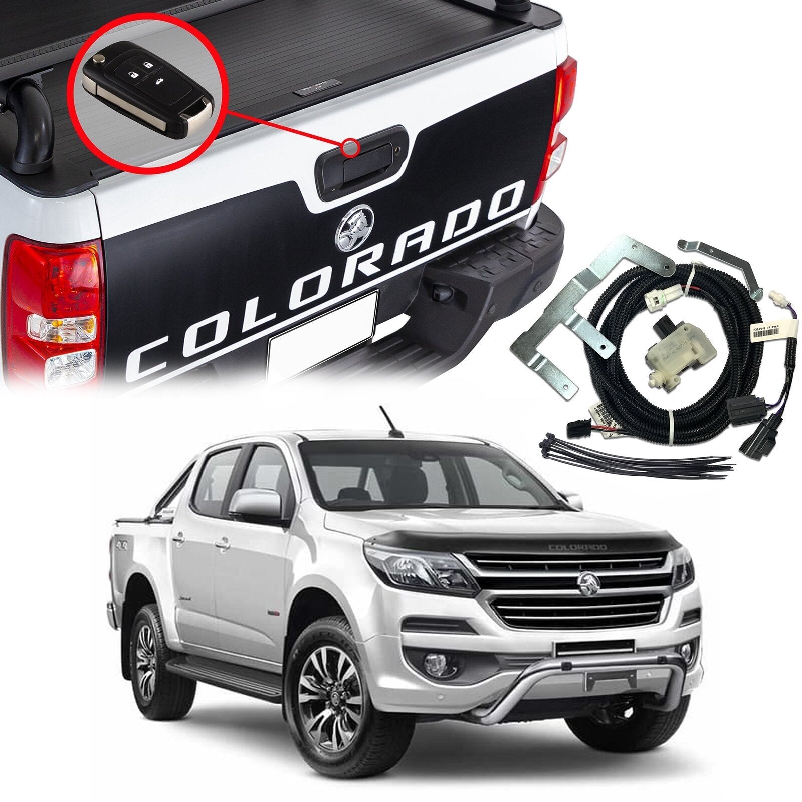 GRUNT 4X4 - Holden Colorado RG Tailgate Central Locking Kit Tail Lock ...