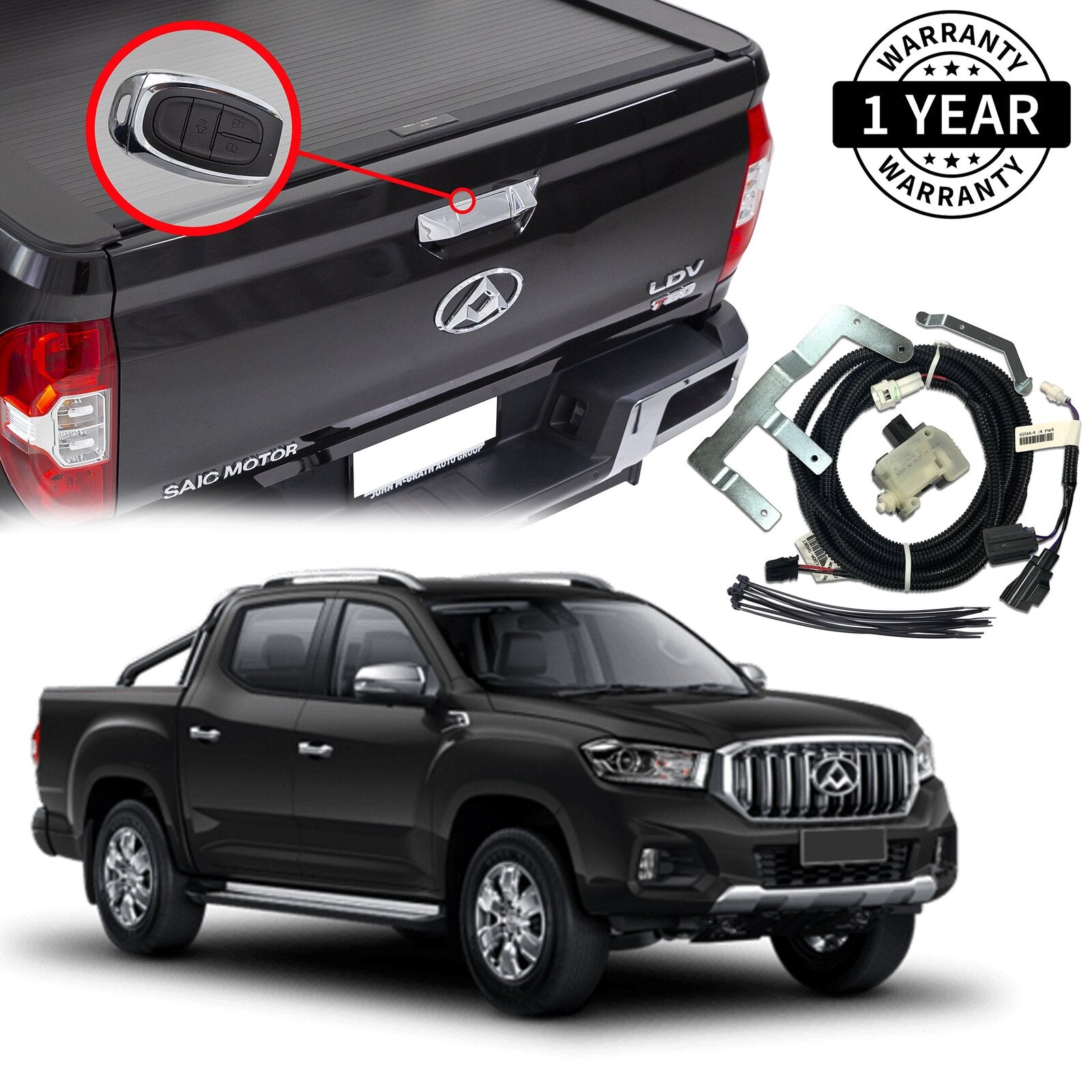 GRUNT 4X4 - LDV T60 Tailgate Central Locking Kit Tail Lock Suit 2017 ...