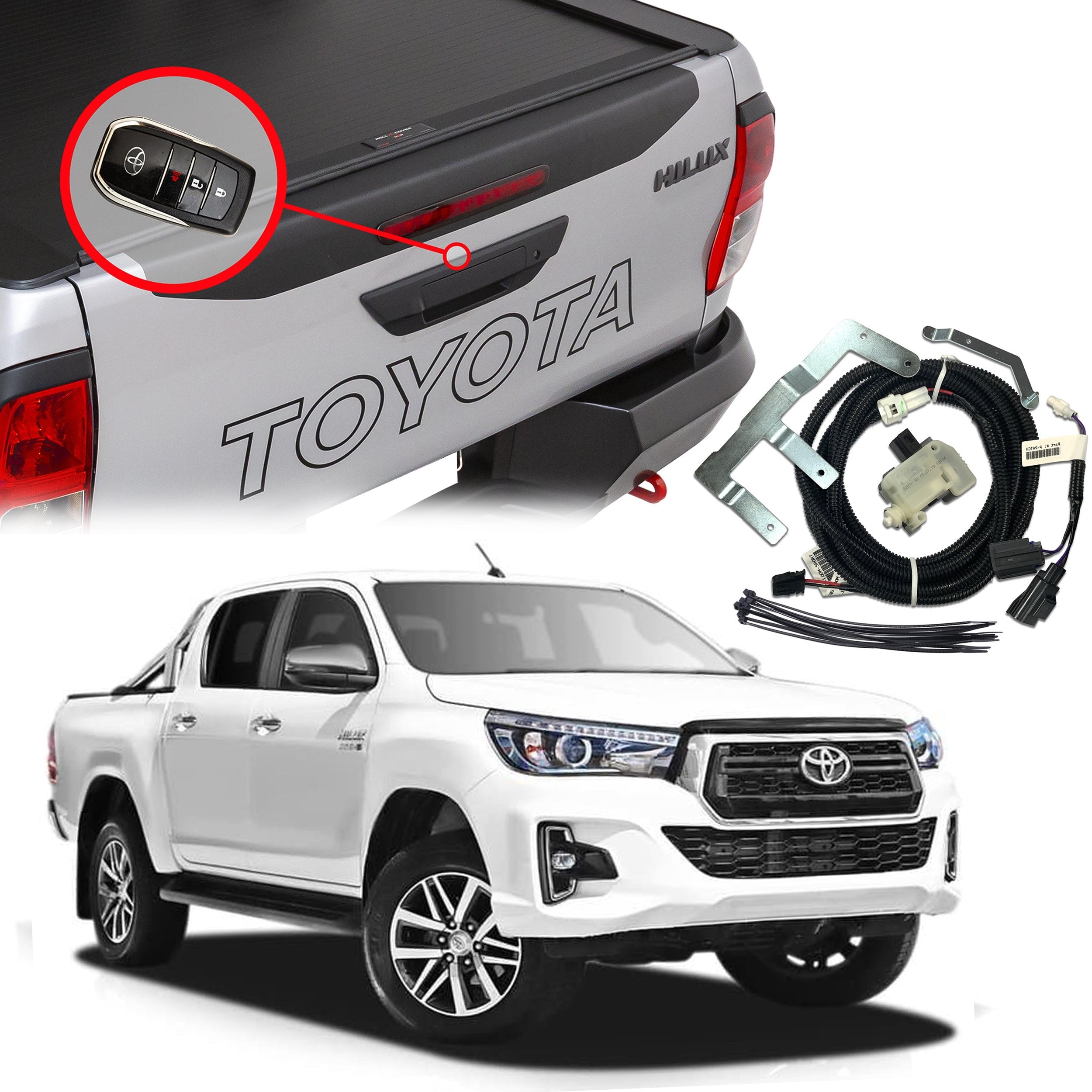 GRUNT 4X4 -Toyota Hilux Tailgate Central Locking Kit Tail Lock Suit ...