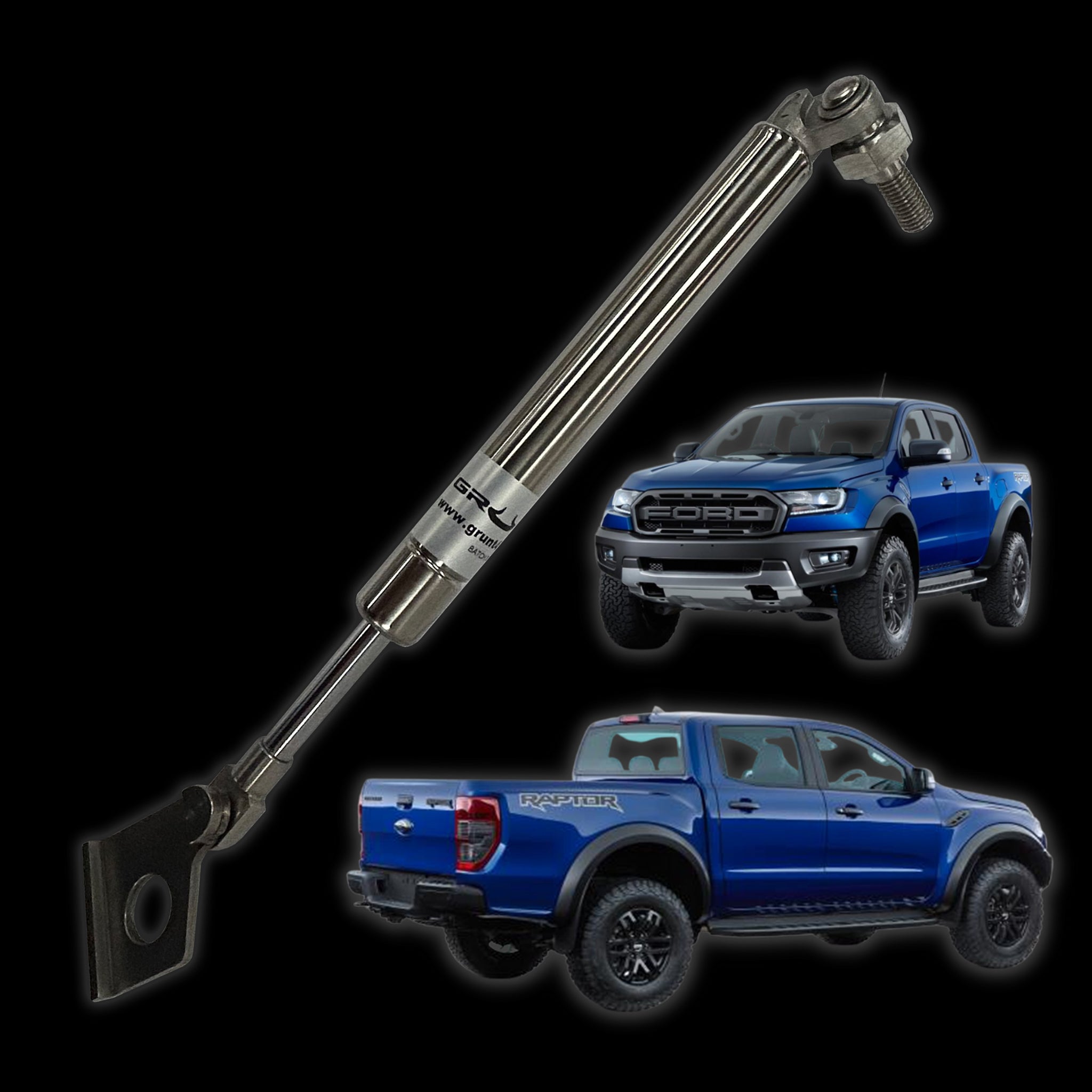 Grunt 4x4 Tailgate Stainless Steel Easy Down Strut System Ford Ranger