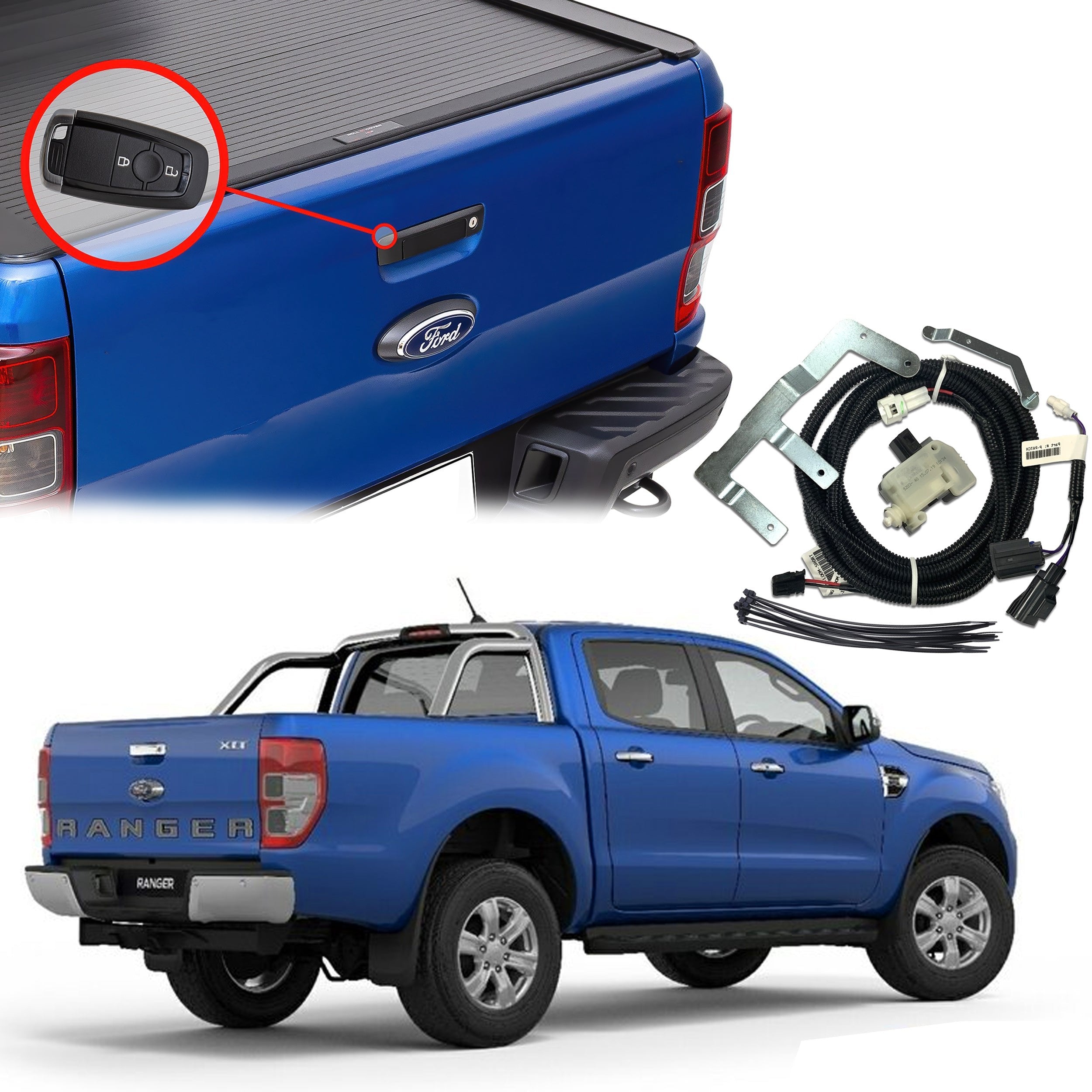 GRUNT 4X4 - Ford Ranger Tailgate Central Locking Tail Lock Kit PU, PX ...