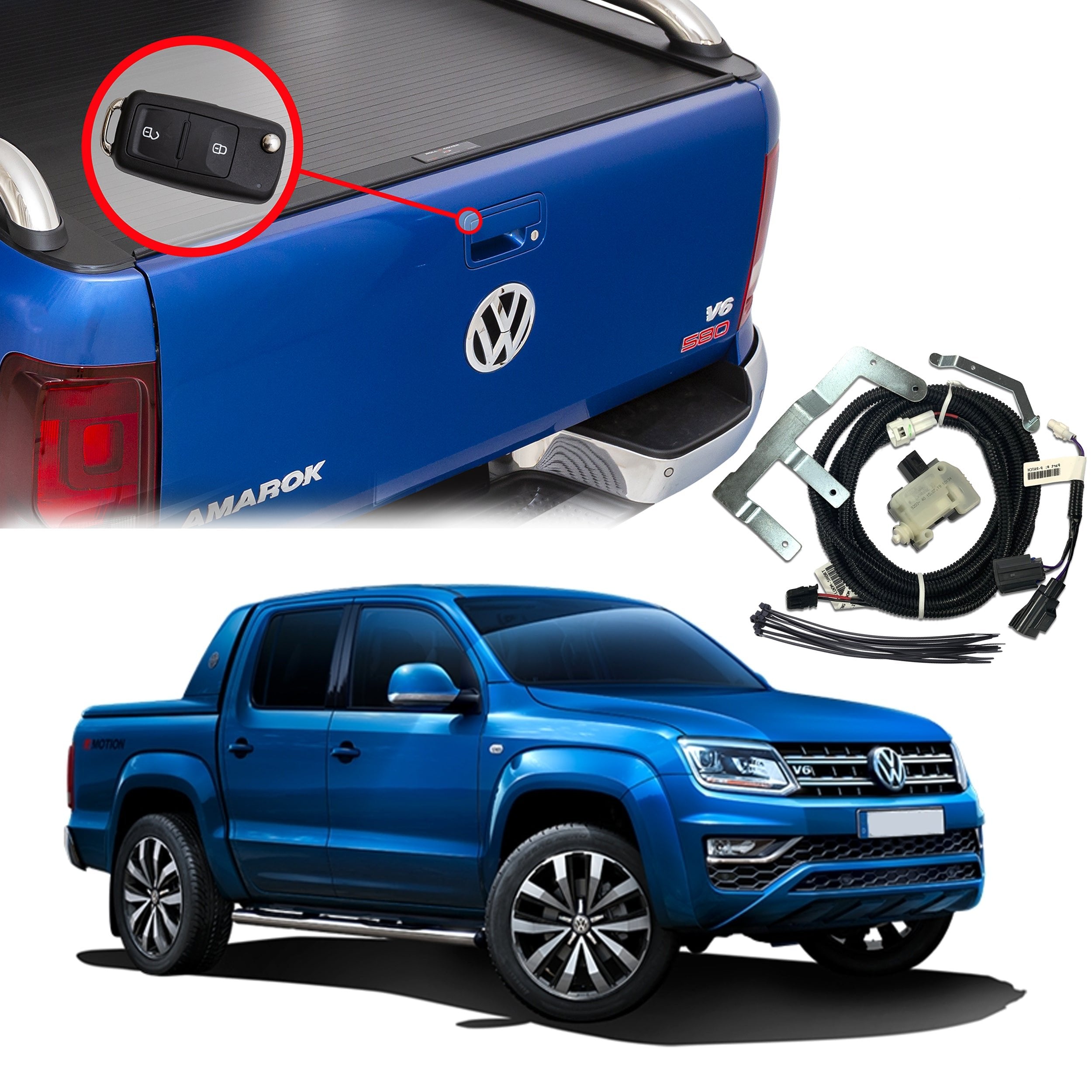 GRUNT 4X4 -Volkswagen Amarok Tailgate Central Locking Kit Tail Lock ...